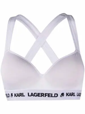 Karl Lagerfeld Padded Jersey Bra - White