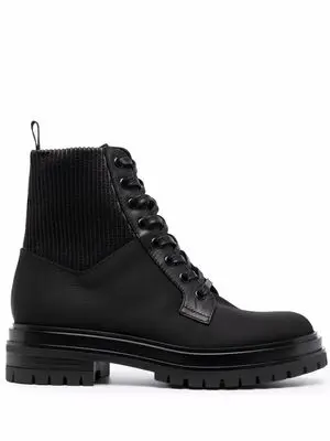 GIANVITO ROSSI Martis Lace-up Boots - Black
