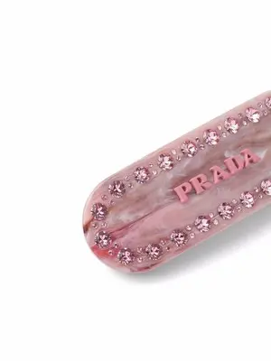 Prada Logo Lettering Hair Clip - Pink