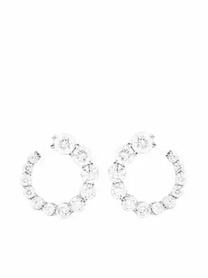 Melissa Kaye 18kt White Gold Aria Diamond Earrings - Silver