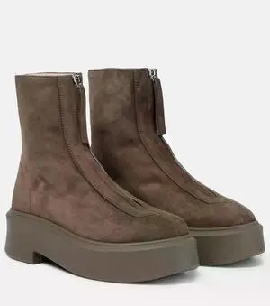 THE ROW Zipped Boot 1 Suede Boots
