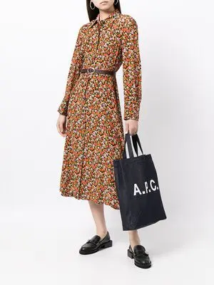 A.p.c. Logo-print Denim Tote - Blue