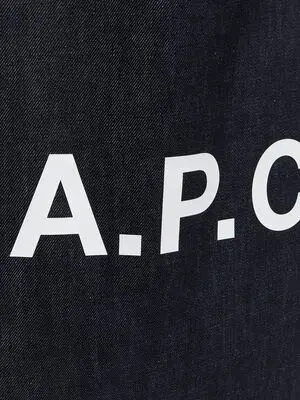 A.p.c. Logo-print Denim Tote - Blue