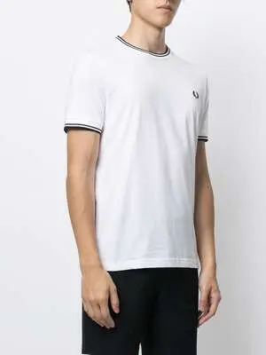 Fred Perry Logo-embroidered T-shirt - White