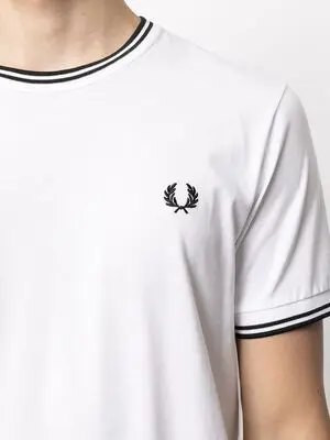 Fred Perry Logo-embroidered T-shirt - White