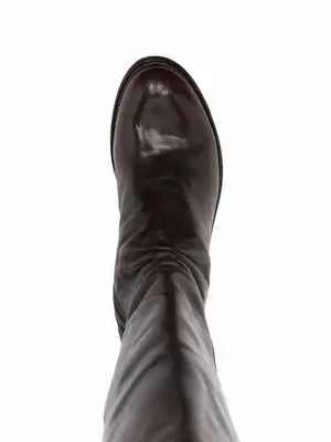 Officine Creative Ruched-detailing Leather Boots
