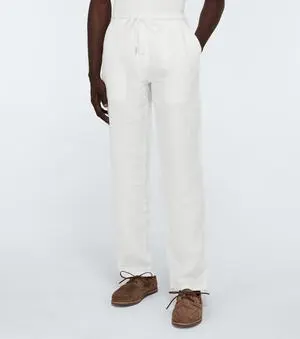 Vilebrequin Linen Drawstring Trousers - White