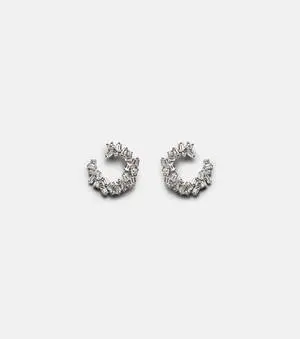 SUZANNE KALAN Chloé 18kt Gold Hoop Earrings With Diamonds - White