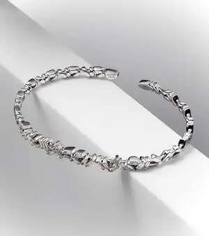 SUZANNE KALAN Fireworks Diamond Cuff Bracelet In 18kt White