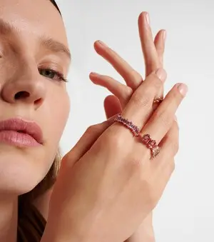 SUZANNE KALAN 18kt Rose Gold Ring With Sapphires