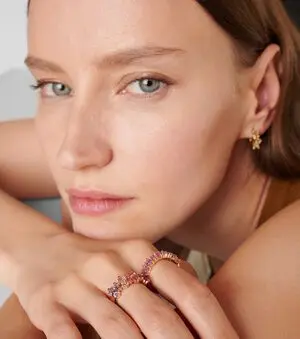 SUZANNE KALAN 18kt Rose Gold Ring With Sapphires