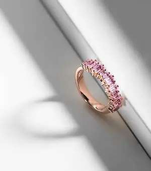 SUZANNE KALAN 18kt Rose Gold Ring With Sapphires