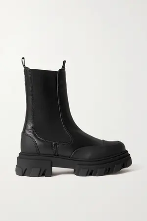 GANNI Net Sustain Paneled Recycled-leather Chelsea Boots