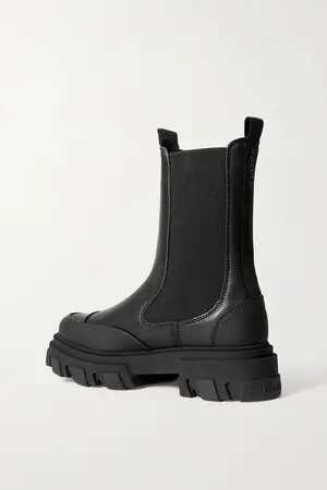 GANNI Net Sustain Paneled Recycled-leather Chelsea Boots