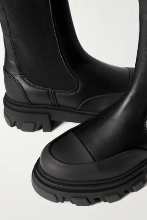 GANNI Net Sustain Paneled Recycled-leather Chelsea Boots