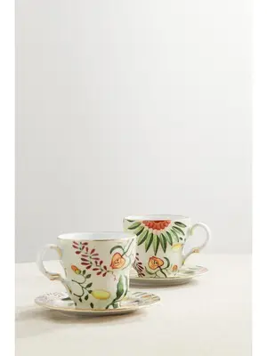 La DoubleJ Porcelain Espresso Cups And Saucers Set - White