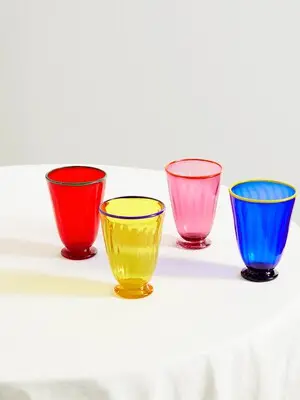 La DoubleJ Murano Glass Set Of Four - Red