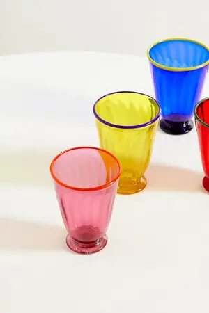La DoubleJ Rainbow Set Of Four Murano Glasses - Red