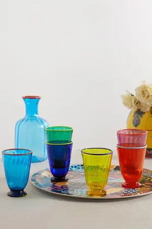 La DoubleJ Rainbow Set Of Eight Glasses - Orange