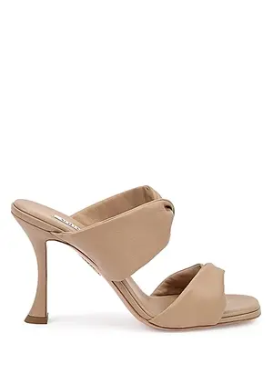 AQUAZZURA Twist 95 Almond Leather Sandals Nude