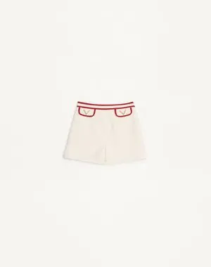 VALENTINO Valentino Crepe Couture Shorts With V Gold Detail