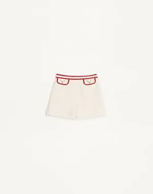 VALENTINO Valentino Crepe Couture Shorts With V Gold Detail