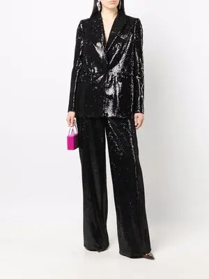 Philipp Plein Embellished Wide-leg Trousers - Black
