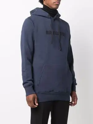 1017 Alyx 9sm Reverse Logo-print Rib-trimmed Hoodie - Blue