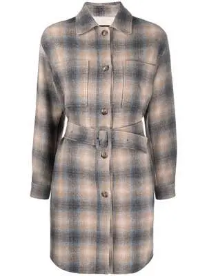 Seventy Check Belted Coat
