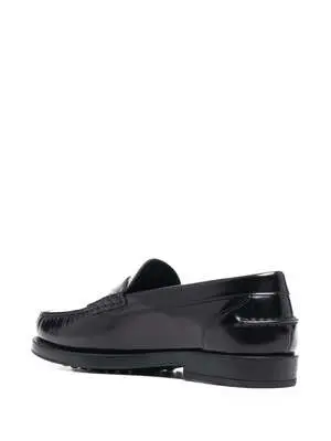TOD'S Logo Plaque Leather Loafers