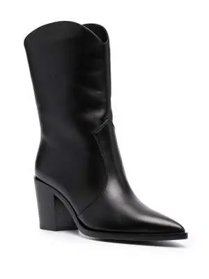 GIANVITO ROSSI Leather Pointed Boots