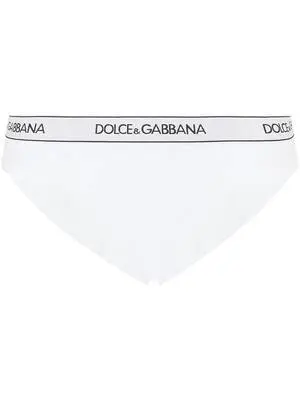 Dolce & Gabbana High-waisted Logo-waistband Briefs - White