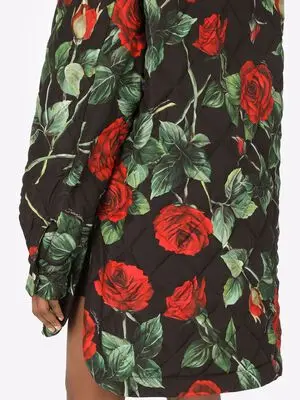 Dolce & Gabbana Rose Print Mid-length Raincoat