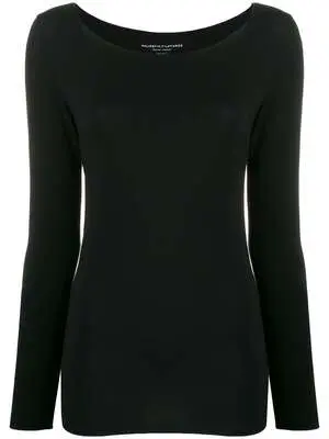 Majestic Filatures Boat Neck Fitted Top - Black