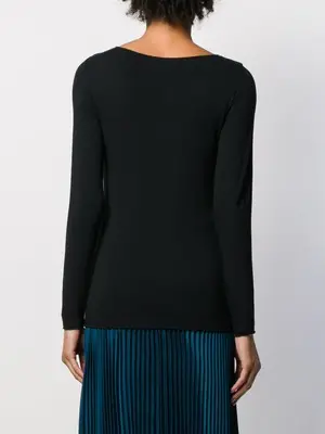 Majestic Filatures Boat Neck Fitted Top - Black