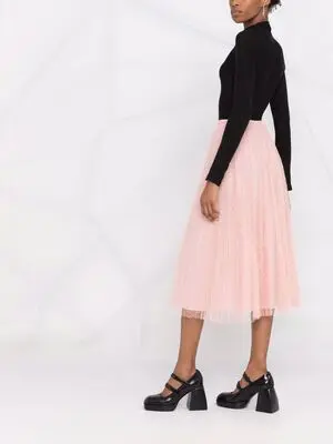 Red Valentino High-rise Flared Midi Skirt - Pink