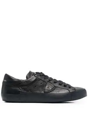 Philippe Model Prsx Low-top Leather Sneakers - Black