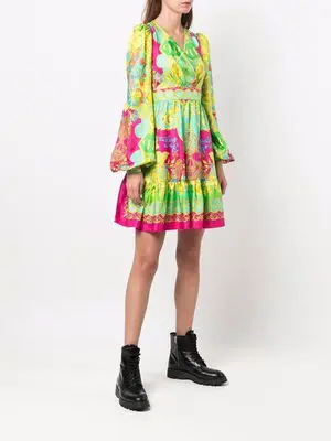 Philipp Plein Baroque Print Empire Dress