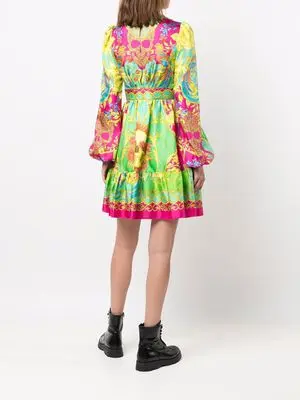 Philipp Plein Baroque Print Empire Dress