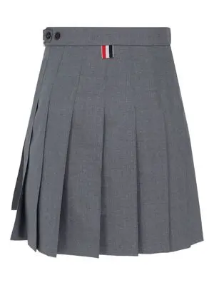 Thom Browne Rwb Pleated Mini Skirt - Grey