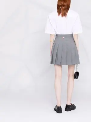 Thom Browne Rwb Pleated Mini Skirt - Grey