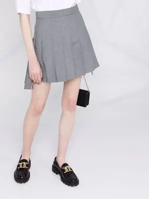 Thom Browne Rwb Pleated Mini Skirt - Grey