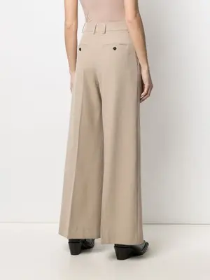 AMI Paris High-waisted Palazzo Pants - Neutrals
