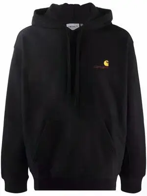 Carhartt Work In Progress Embroidered Logo Drawstring Hoodie - Black