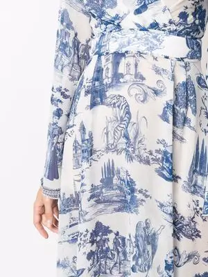 Philipp Plein Georgette Crystal Silk Dress