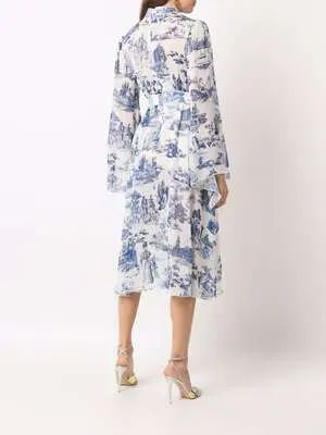 Philipp Plein Georgette Crystal Silk Dress