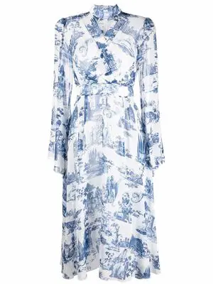 Philipp Plein Georgette Crystal Silk Dress