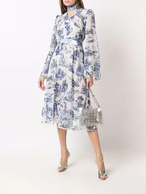 Philipp Plein Georgette Crystal Silk Dress