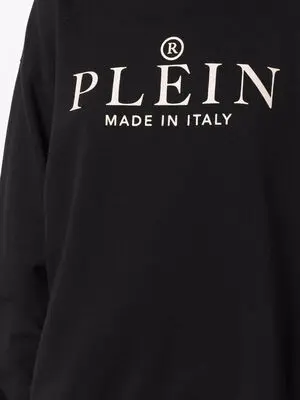 Philipp Plein Cotton Logo Print Sweatshirt - Black
