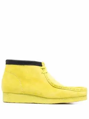 Clarks Contrasting-trim Suede Derby Shoes - Yellow
